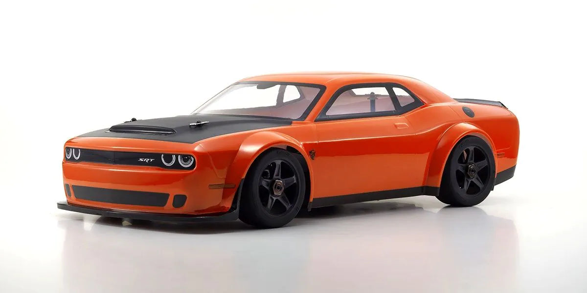 Kyosho 1/8 Inferno GT2 VE Dodge Challenger SRT Demon Go Mango 4WD Elec ...